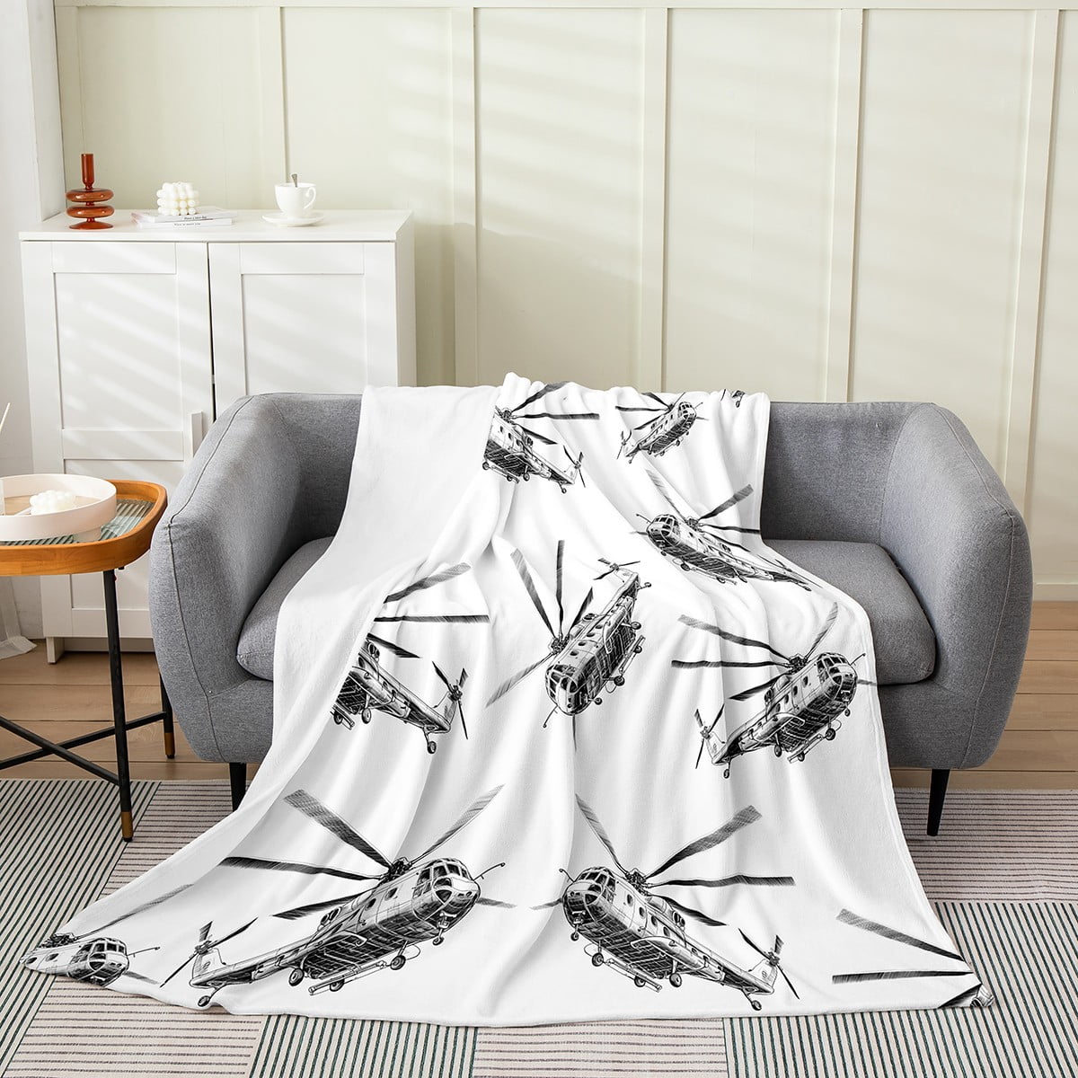 Airplane Throw Blanket Queen 90x90,Teens Aircraft Fleece Flannel ...