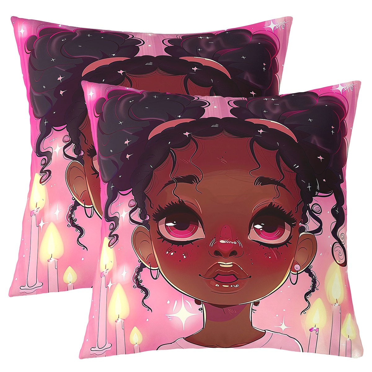 YST American African Women Throw Pillow Covers 20x20 inch set of 2,Teen ...