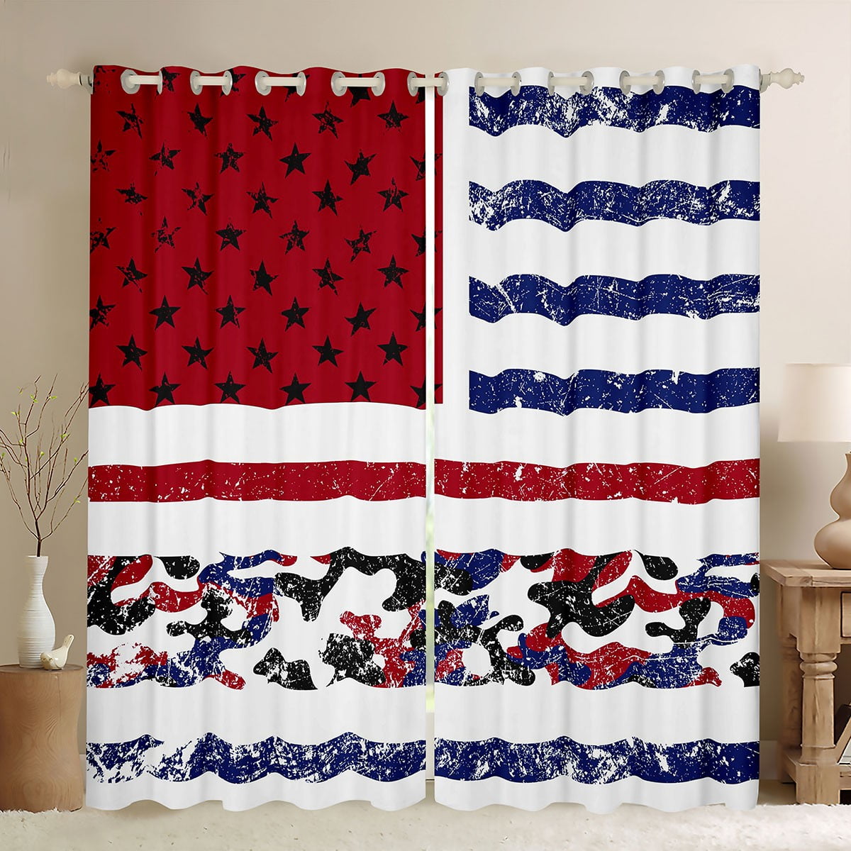 YST American Flag Blackout Curtains Stars and Stripes Curtains & Drapes ...