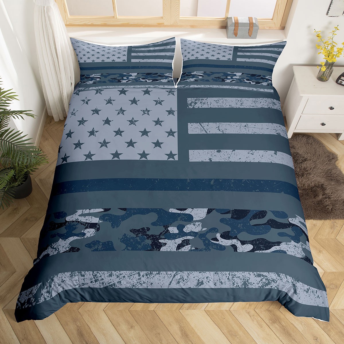American Flag Duvet Cover Camo Usa Flag Pattern Comforter Cover ...