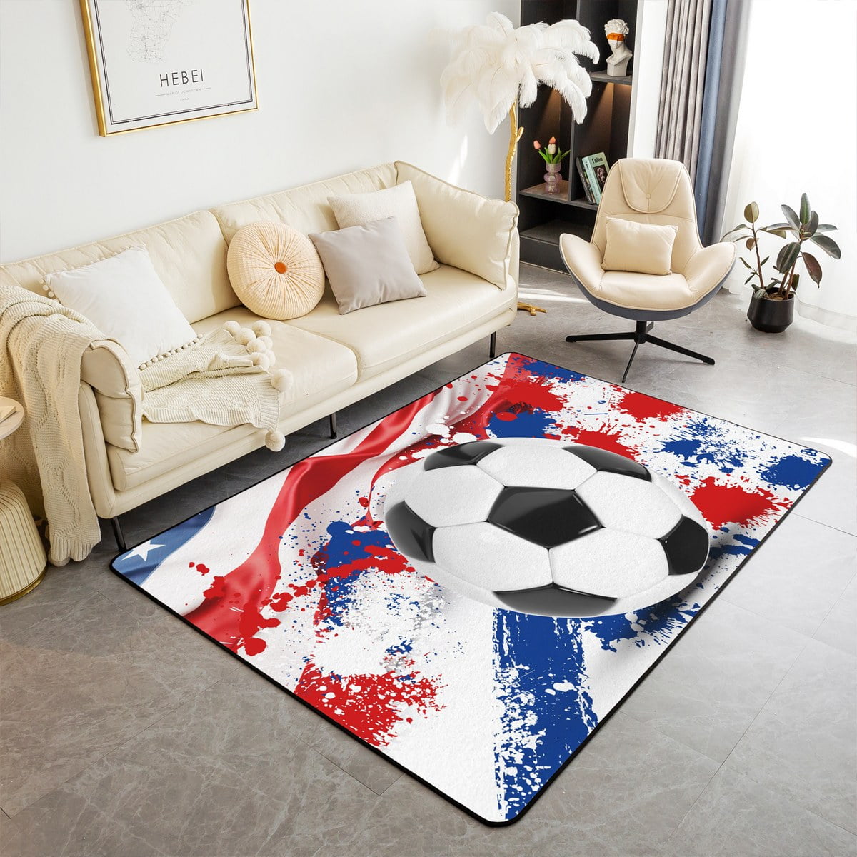 Erosebridal American Football Area Rug 5x7 American Flag Carpet Teens ...