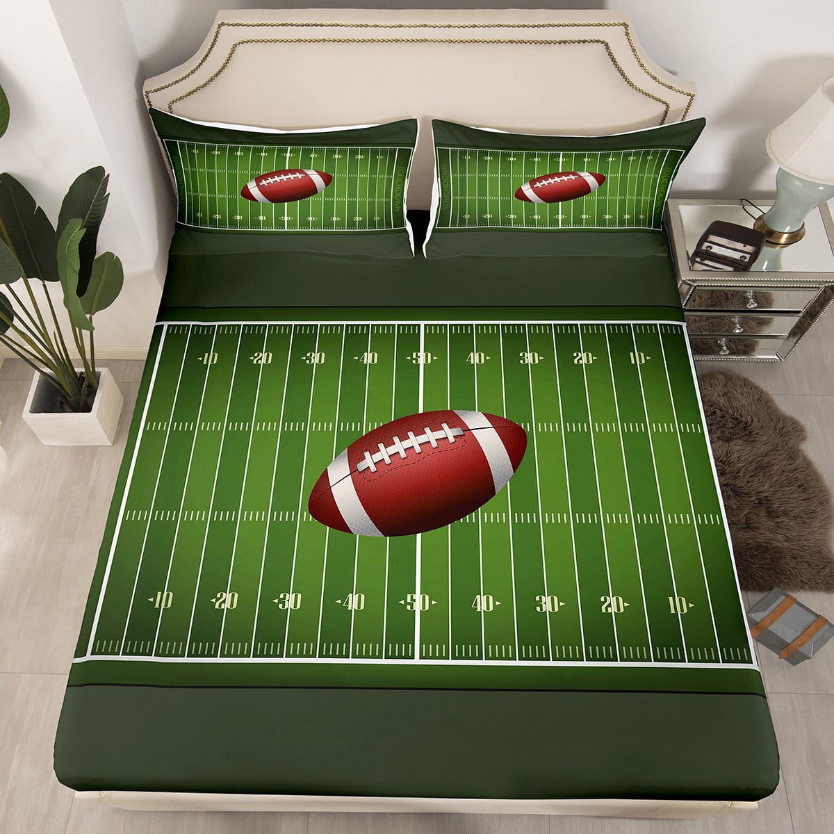 Erosebridal American Football Bedding Set Full Size,Retro Rugby Sports ...