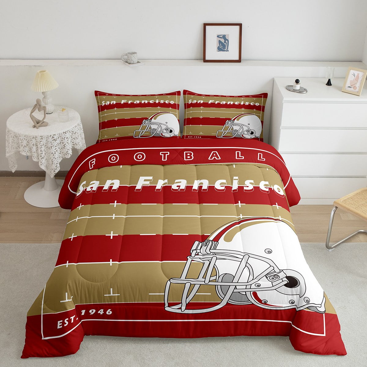 YST American Football Comforter Set Sports Game Bedding Comforter Sets ...