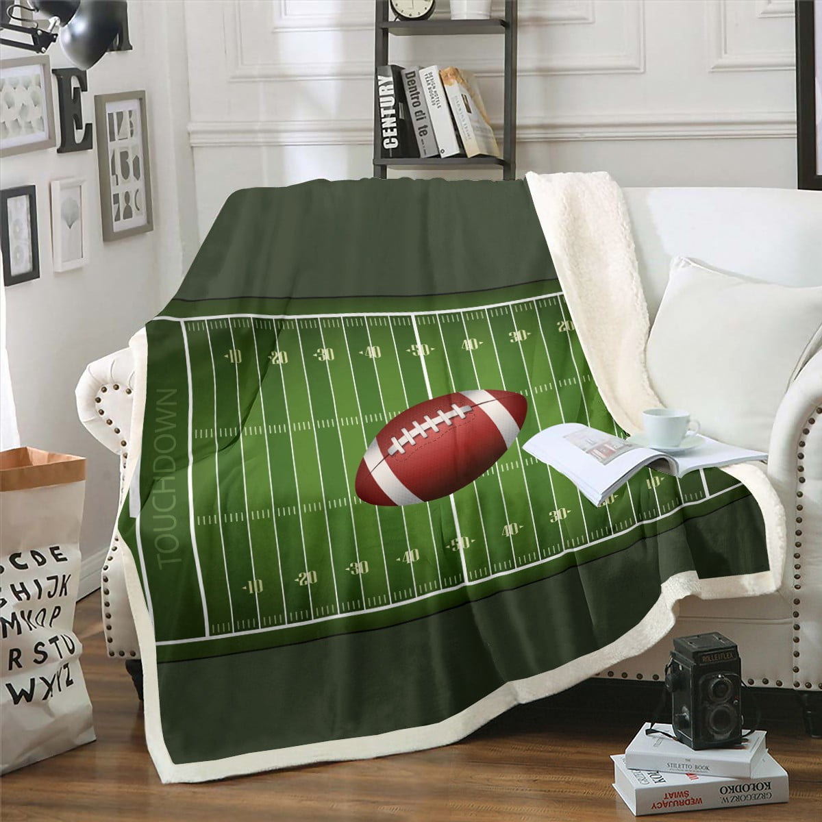 YST American Football Throw Blanket,Retro Rugby Sports Blanket for Boys ...