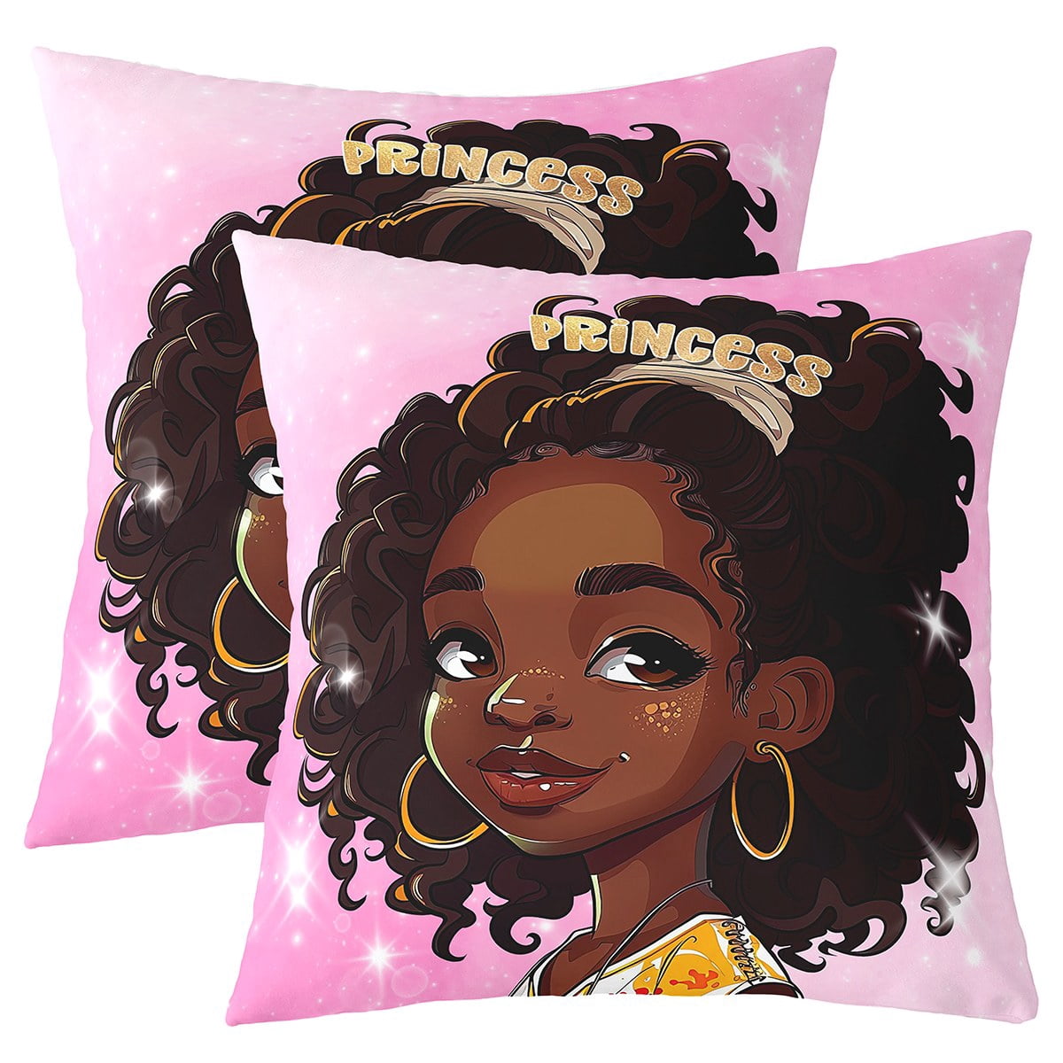 American Princess Throw Pillow Covers 20x20 inch set of 2,Black Pretty ...