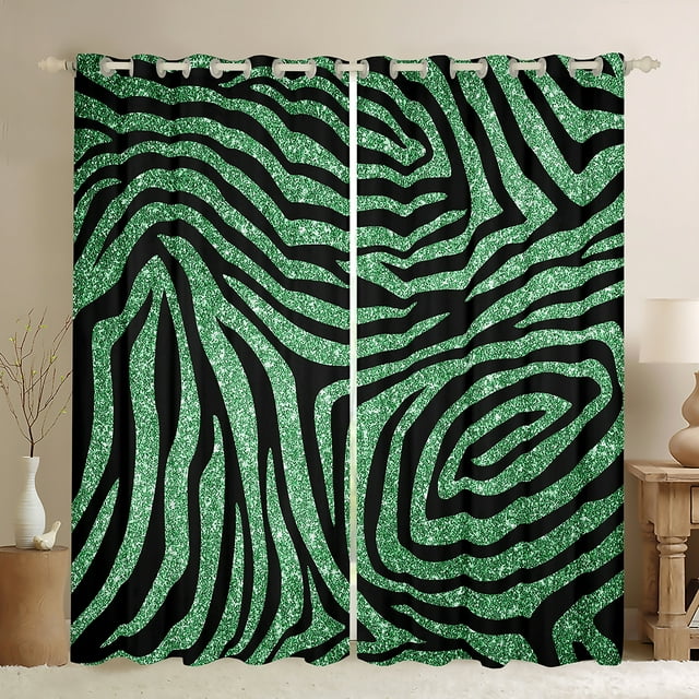 YST Animal Curtains Silver Zebra Print Curtains & Drapes, Girly Sparkle ...