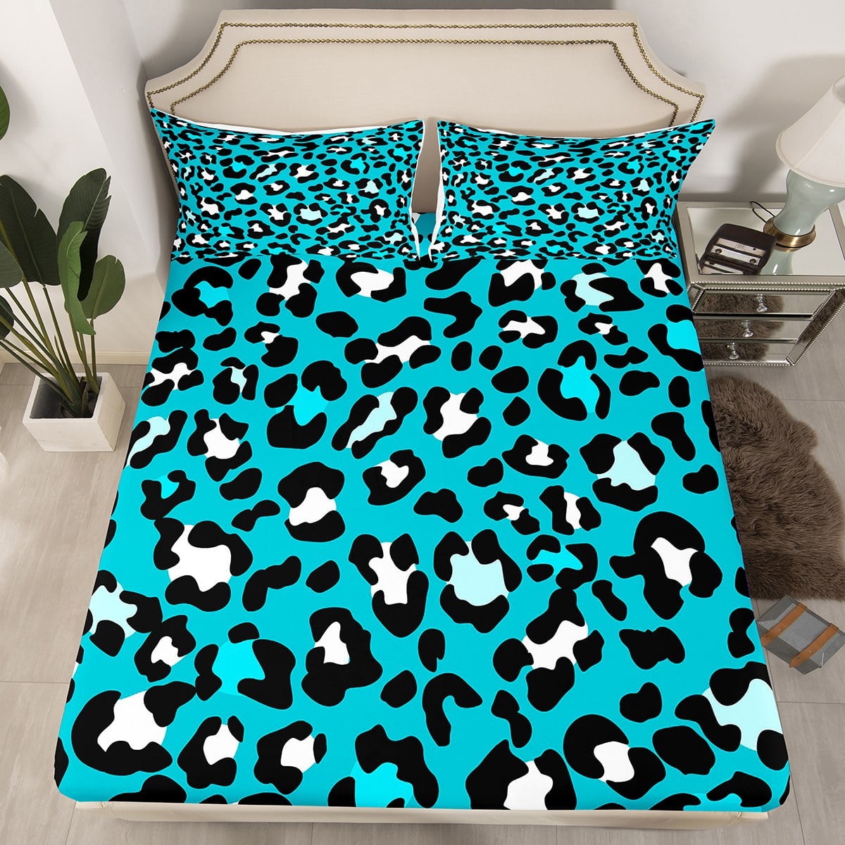 Animal Print Bed Sheets Leopard Print Fitted Sheet Full Size, African ...