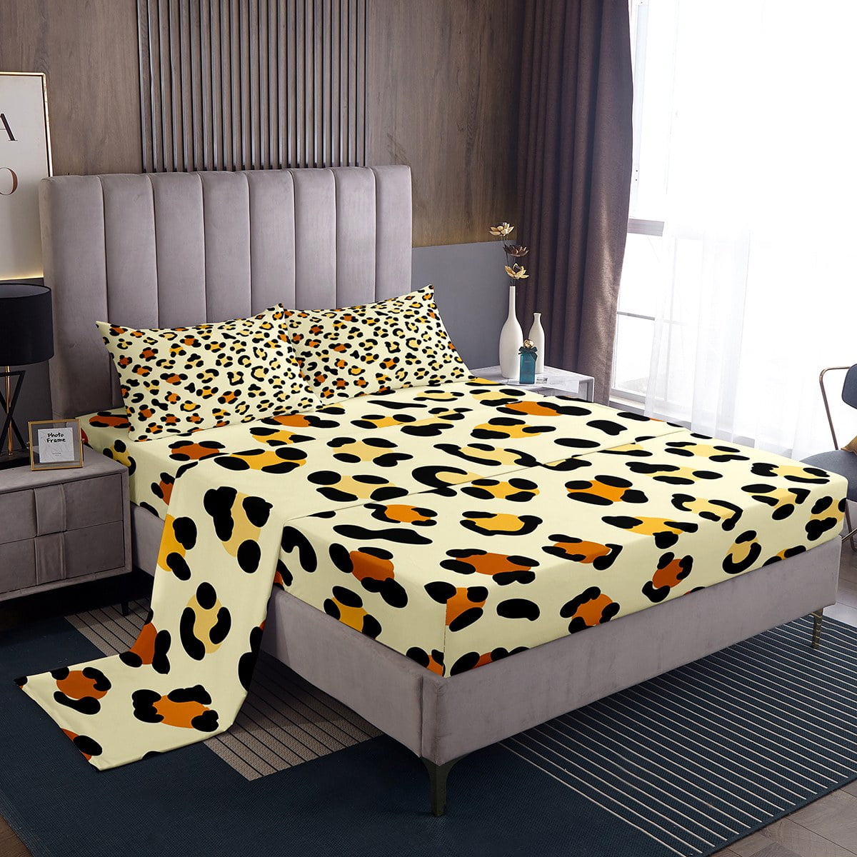 Animal Print Bed Sheets Set Cheetah Print King Size Sheet Sets, Leopard ...