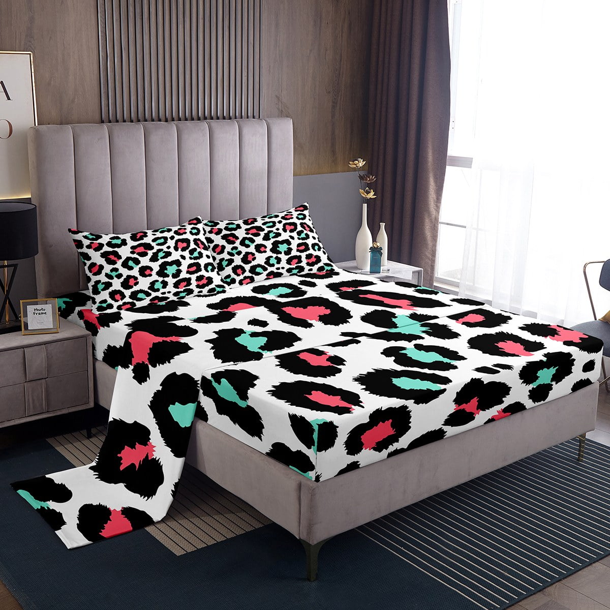 Animal Print Bed Sheets Set Leopard Print Twin Size Sheet Sets, African ...
