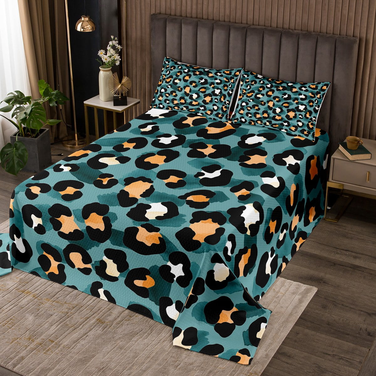 YST Animal Print Bedspread Queen Size Leopard Print Quilt Set, African ...