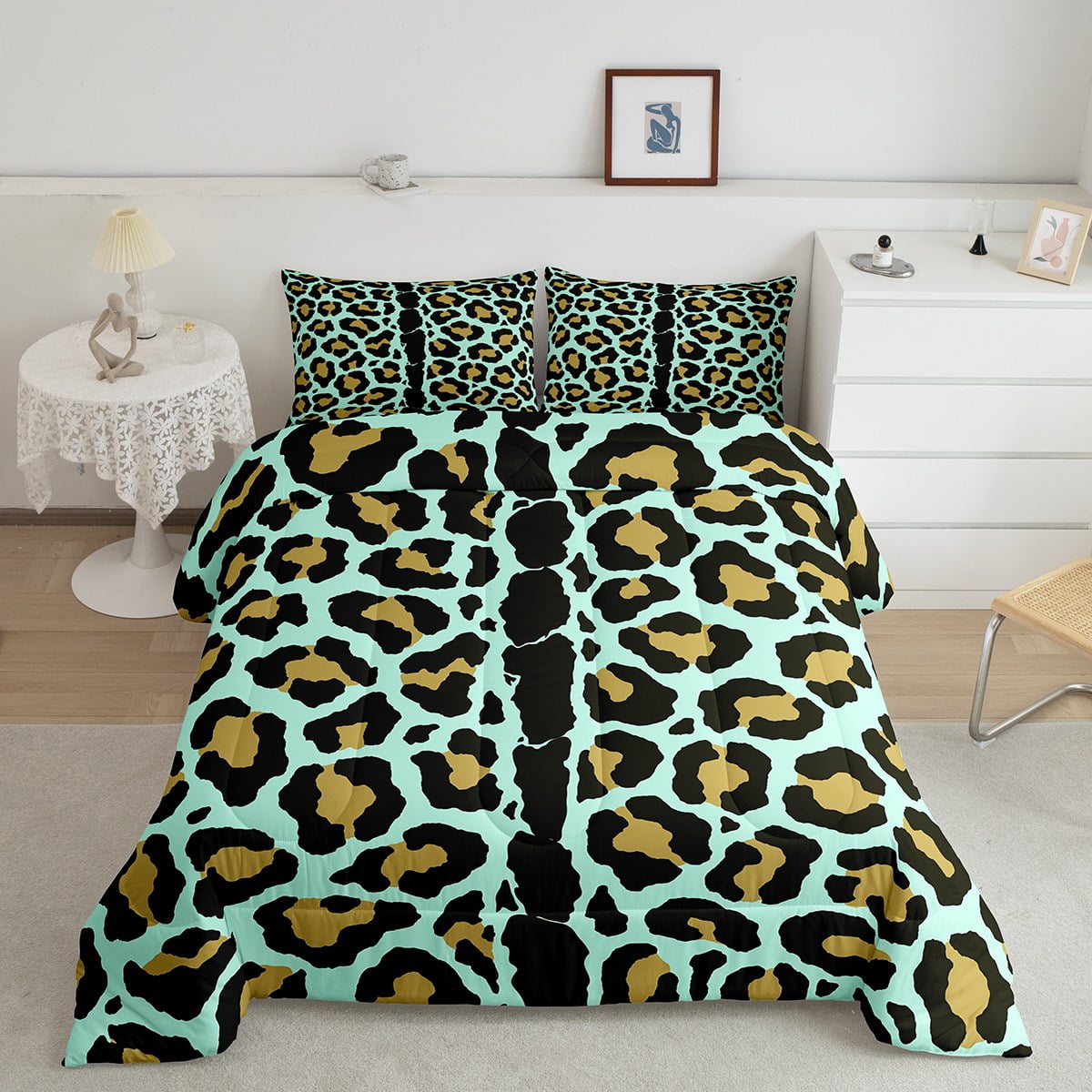 YST Animal Print Comforter Twin Cheetah Print Bedding Set, Leopard Down ...