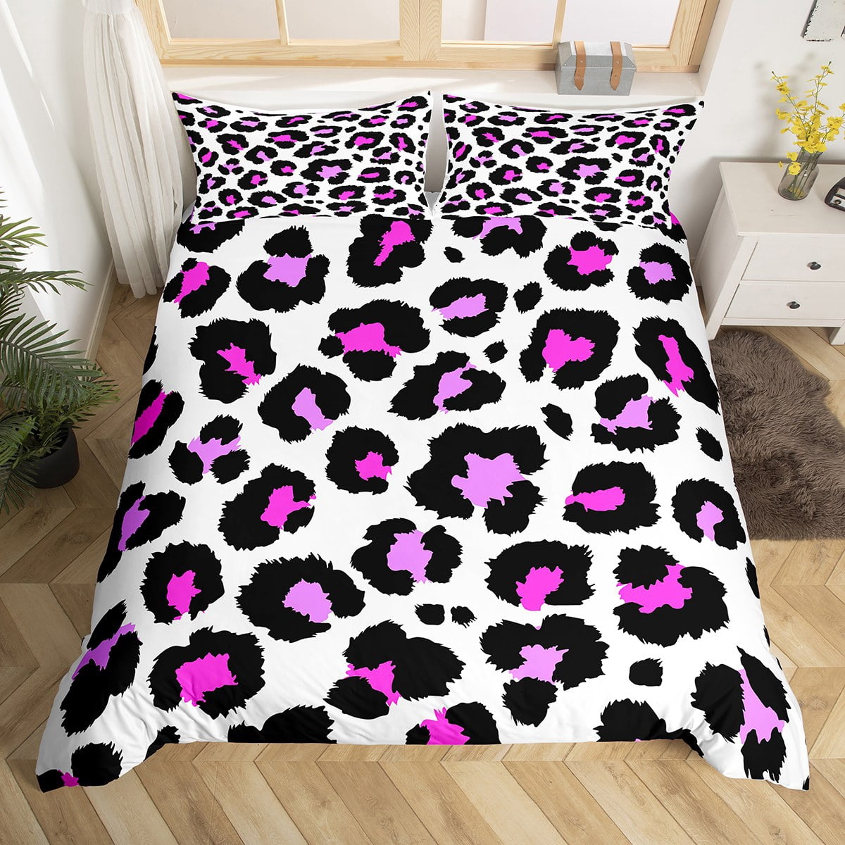 Erosebridal Animal Print Duvet Cover Full Leopard Print Bedding Set ...