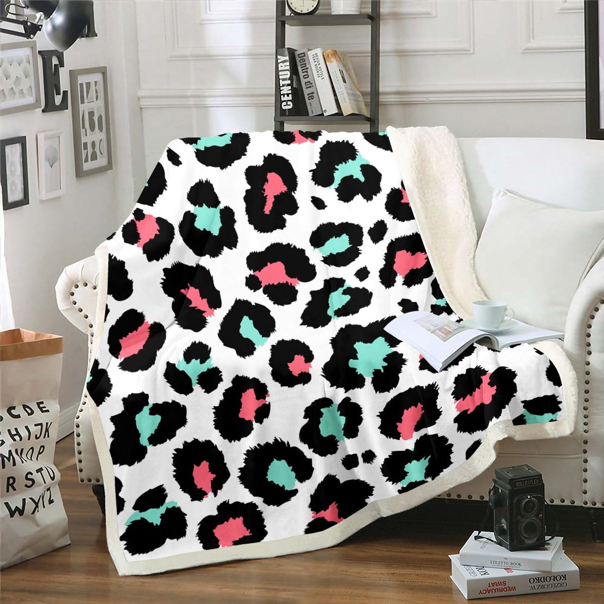 Animal Print Fleece Blanket Leopard Print Sherpa Blanket, African ...