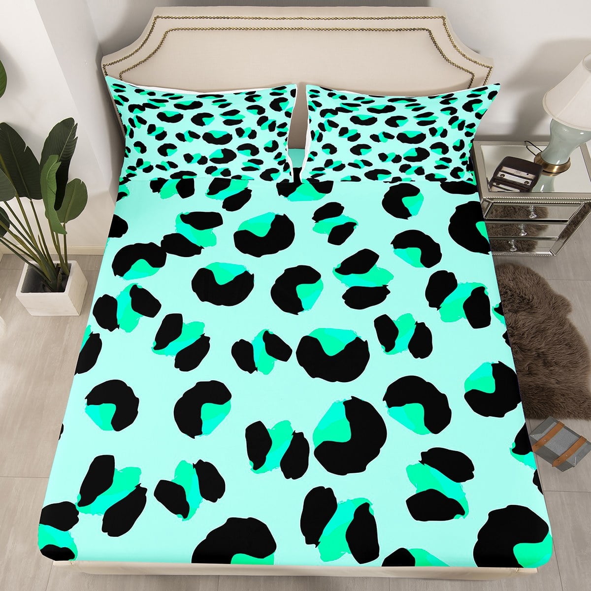 Animal Print Queen Fitted Sheet Leopard Print Sheets, African Safari ...