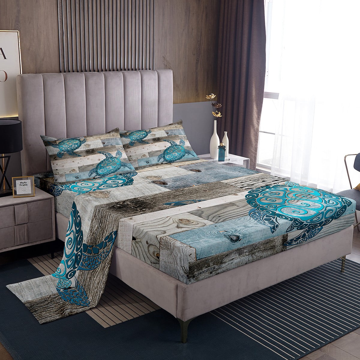 Aqua Sea Turtle Twin Sheet Set Ocean Animal Sheets, Hawaii Beach Bed ...