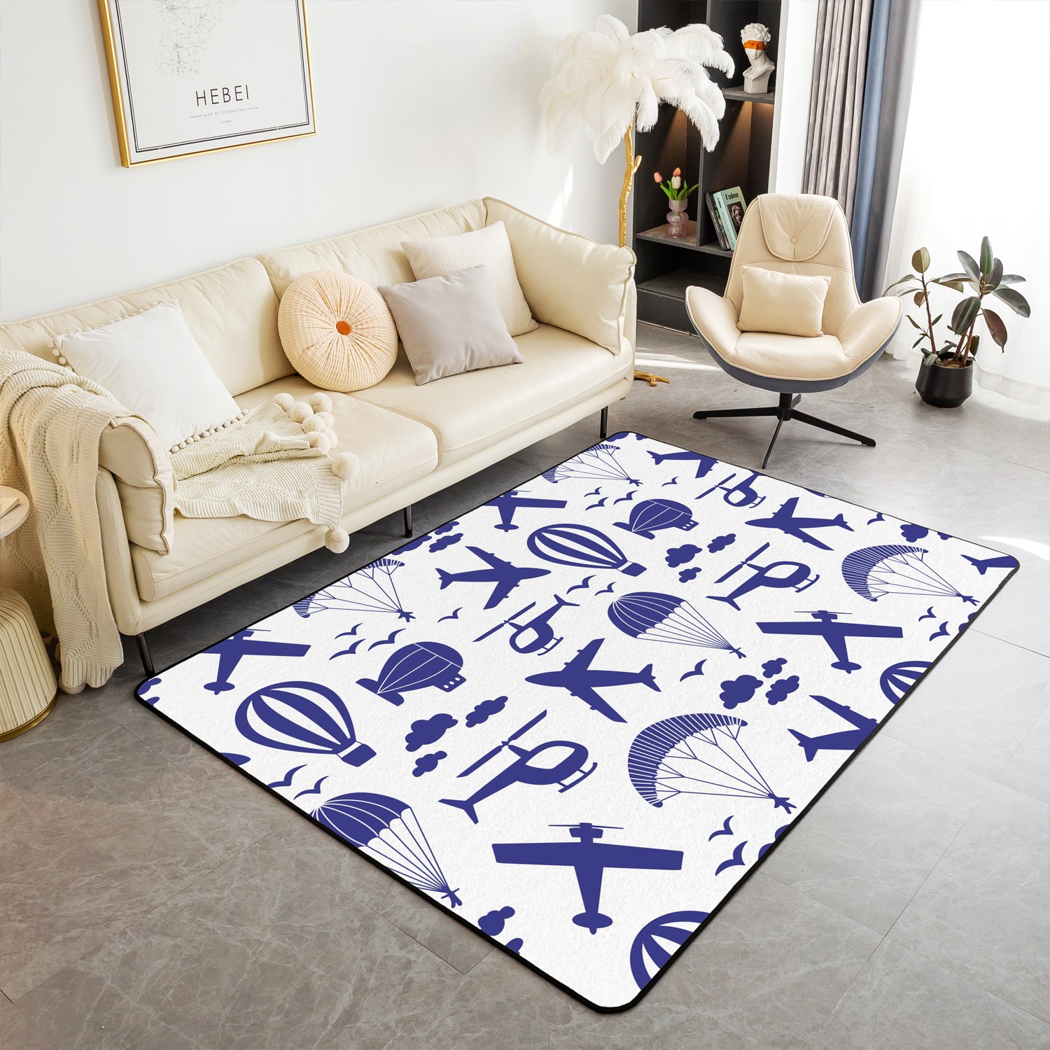 YST Aviation Aircraft Non Slip Washable Carpet For Bedside Airplane Rug ...