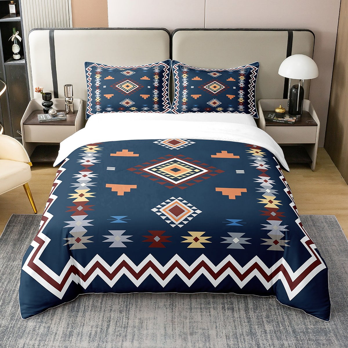 Erosebridal Aztec 100 Percent Cotton Duvet Cover Queen,Boho Retro ...