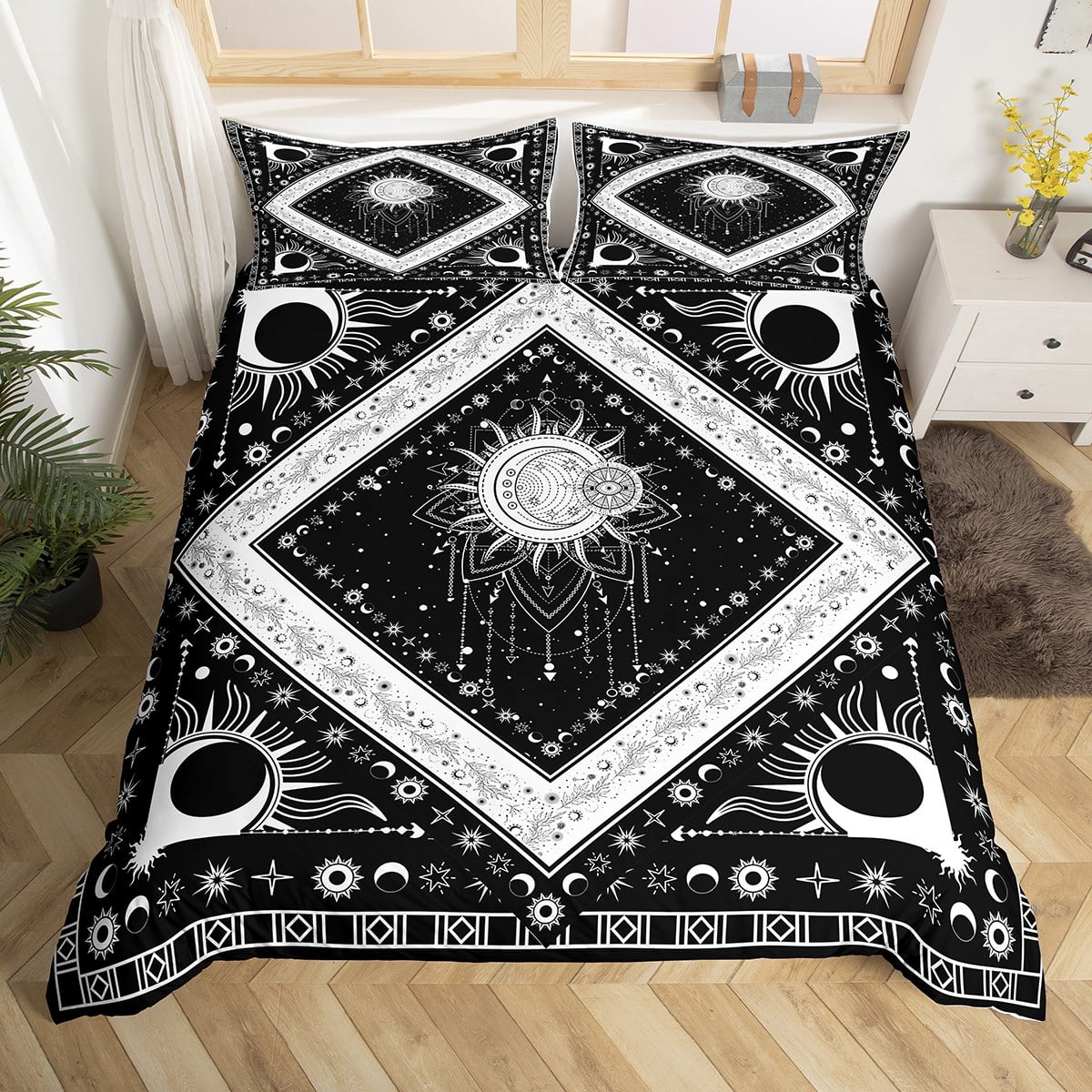 YST Aztec Dream Catcher Bed Sets Bohemian Mandala Duvet Cover Psychedelic Galaxy Space Bedding ...