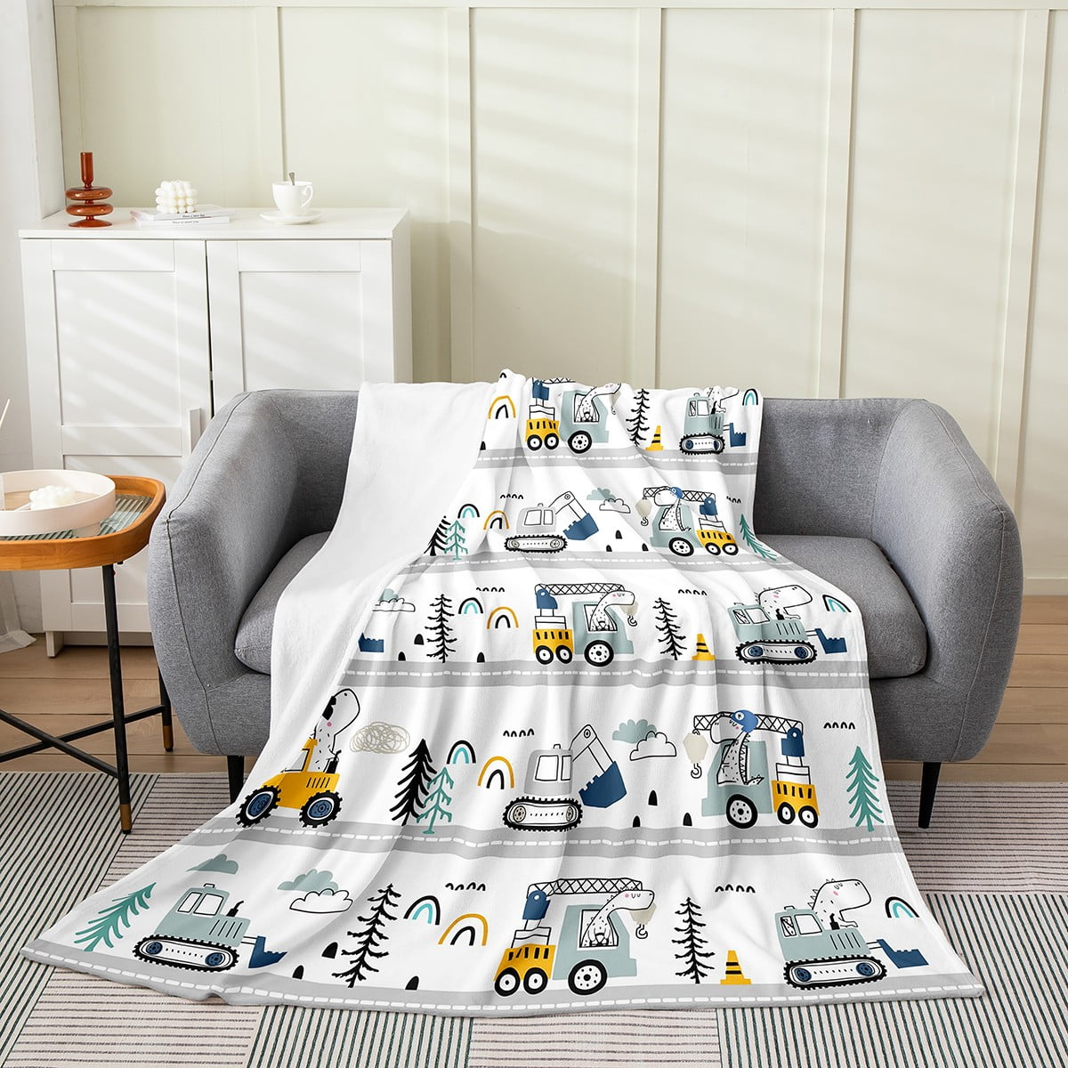 30x40 inch Cartoon Car Flannel Blanket Construction Fleece Blanket ...