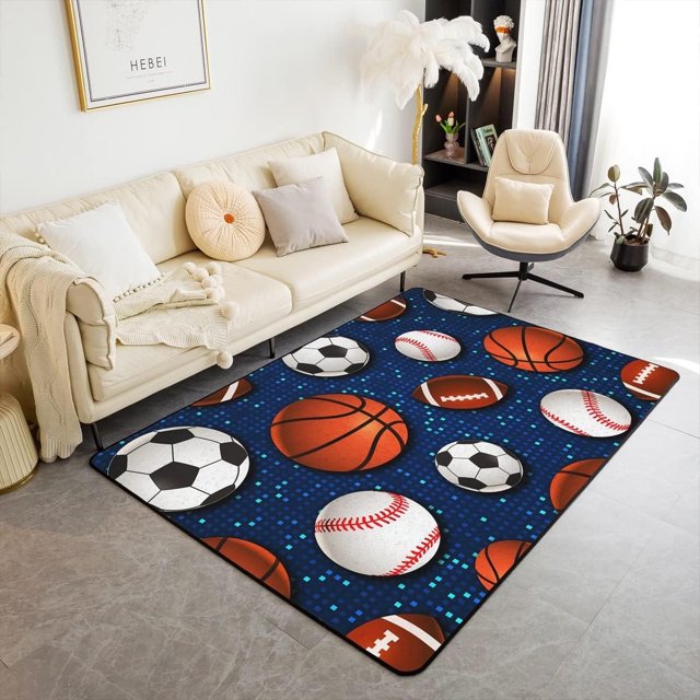 YST Ball Game Area Rug for Kids Boys Teens,Baseball Carpet 5x7 ...