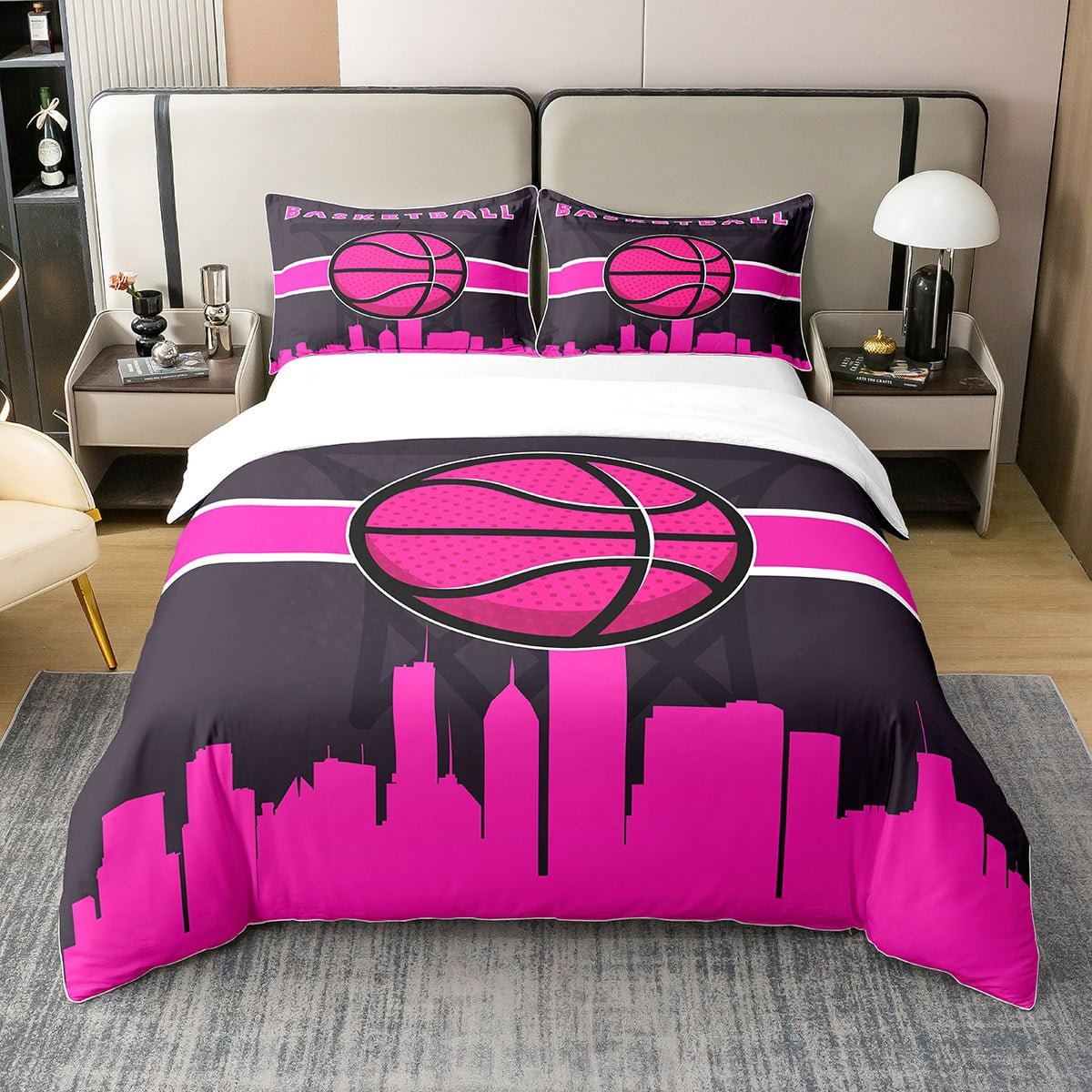 Erosebridal Ball Game Bedding Set Full, 100% Cotton Basketball Duvet ...