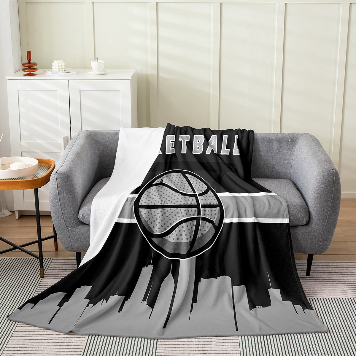 Ball Game Blanket Twin 60x80, Basketball Fleece Blanket For Teens Man ...