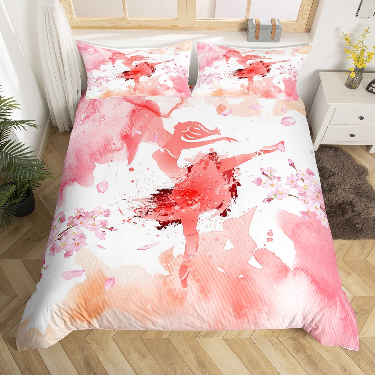 Erosebridal Ballet Art Duvet Cover Dancing Bedding Set King,Ballerina ...