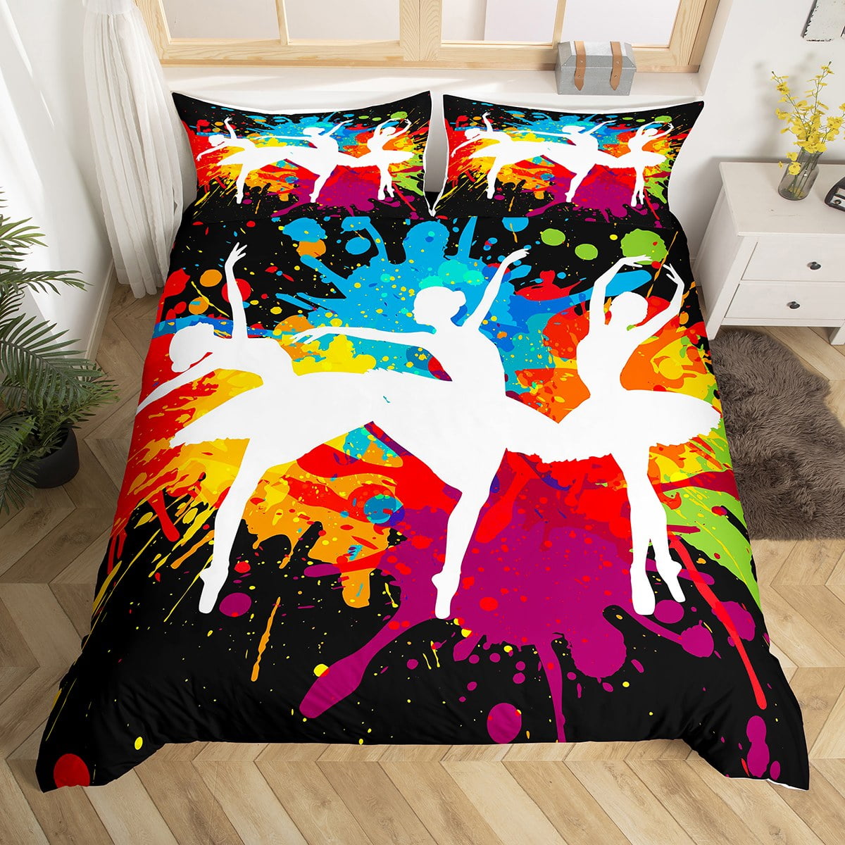 YST Ballet Dancer Duvet Cover Full Size Classical Dance Comforter Cover ...