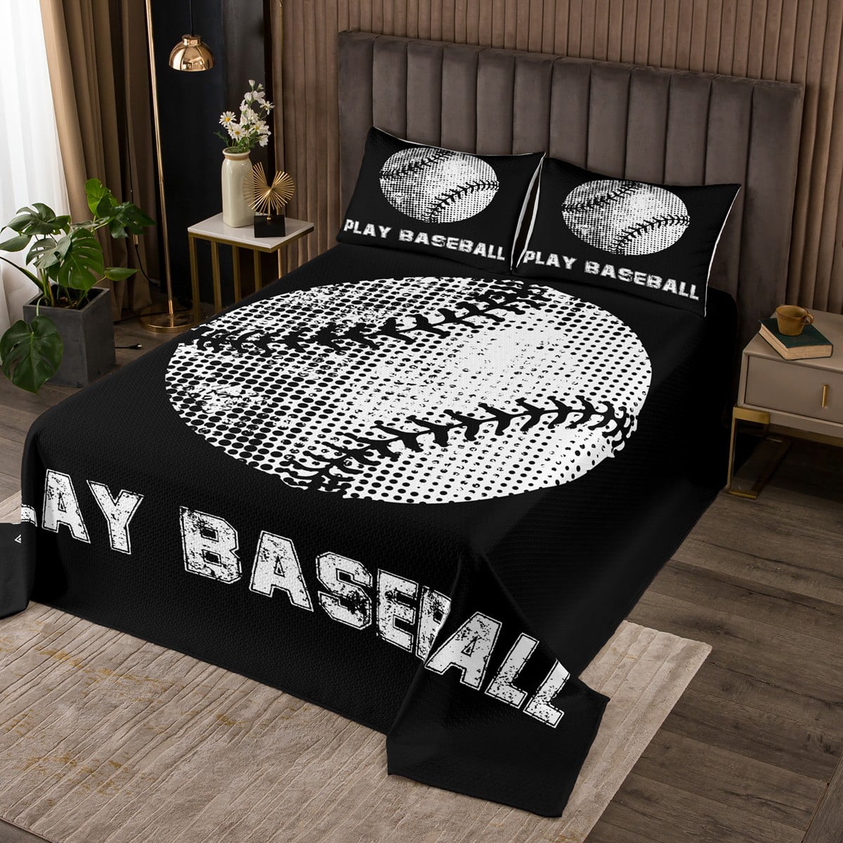 Erosebridal Baseball Coverlet Set Sports Theme Bedspread Set Queen Size ...
