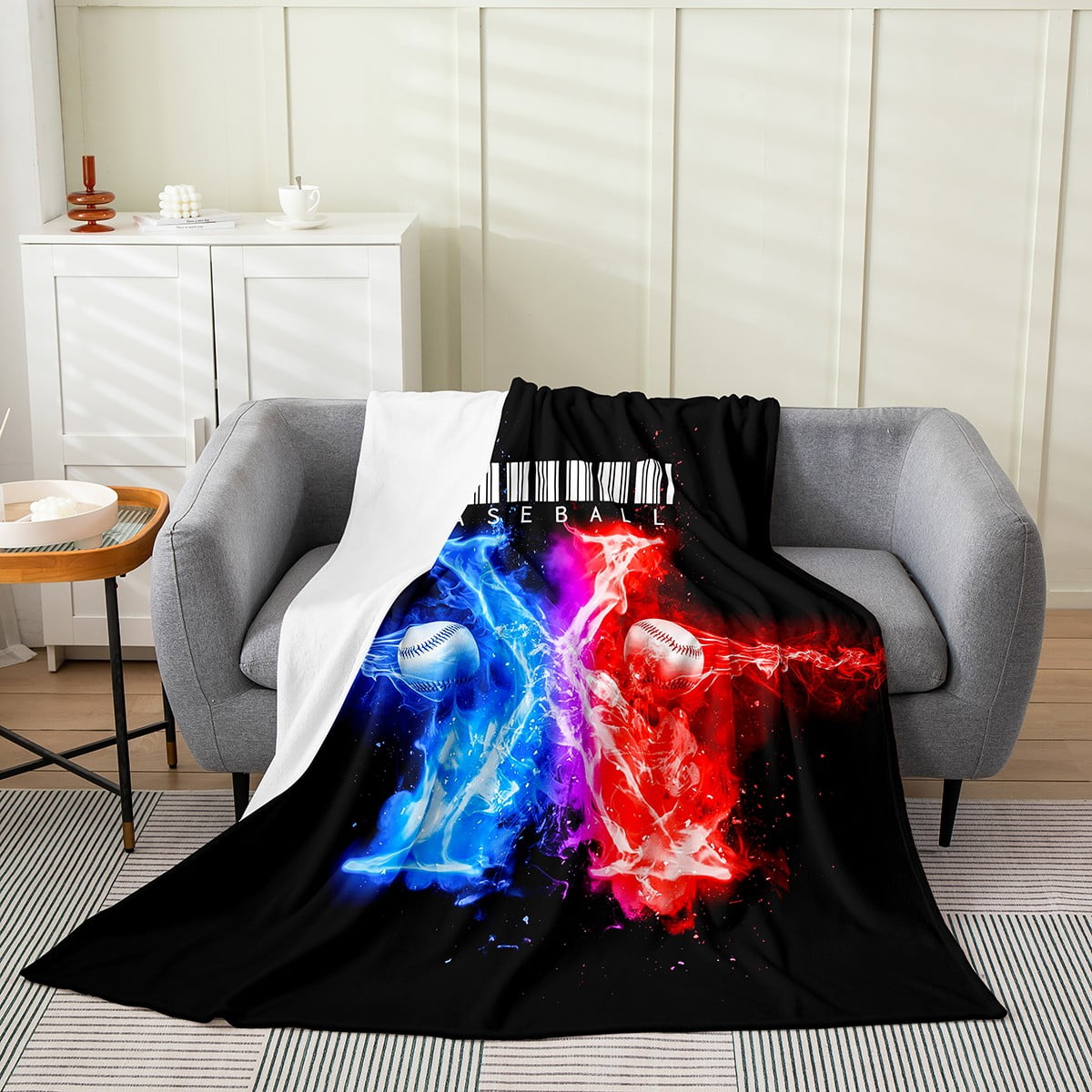 YST Baseball Fleece Blanket for Boys,Sports Throw Blanket for Boys,Red ...