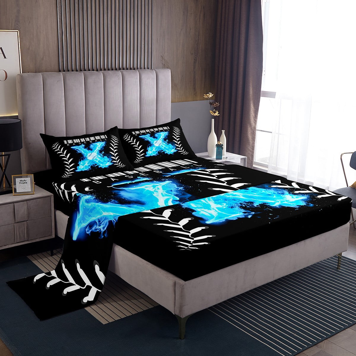 Baseball Sheets King, Ice And Fire Sheet Set Letter X Decor Bed Sheets ...