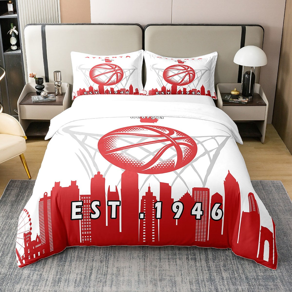 Erosebridal Basketball 100% Cotton Duvet Cover Twin,Basketball Bedding ...