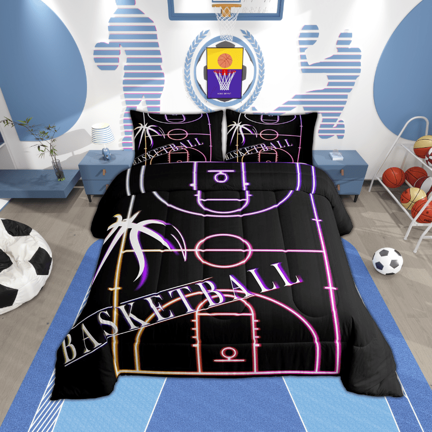 Erosebridal Basketball Bedding King Sport Comforter Set Room, Rainbow ...