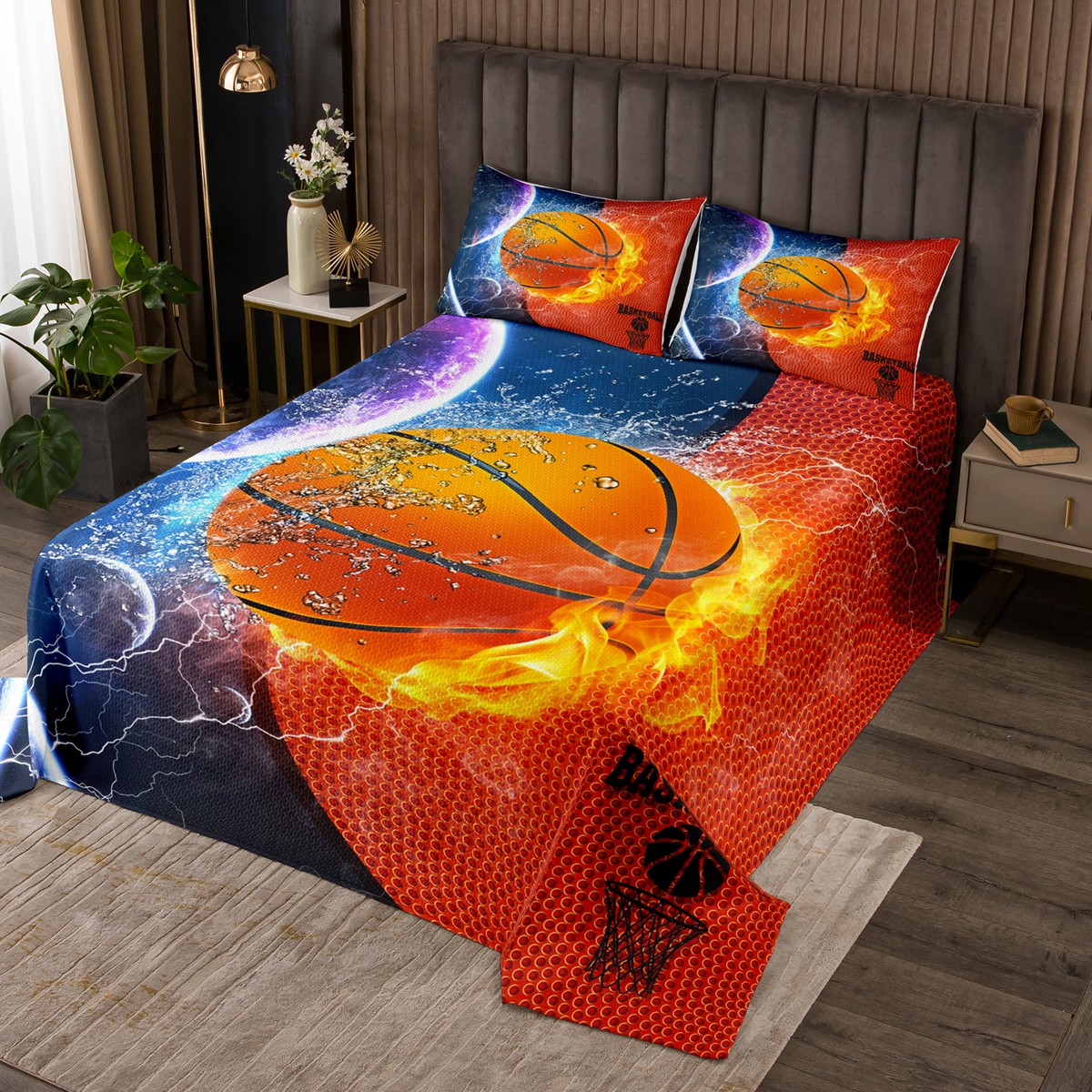 Erosebridal Basketball Bedspread Set King Size,Ball Games Sports ...