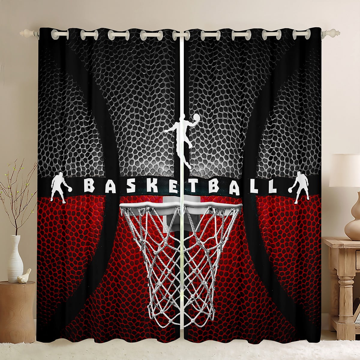 Erosebridal Basketball Blackout Curtains,Ball Games Sports Curtains ...