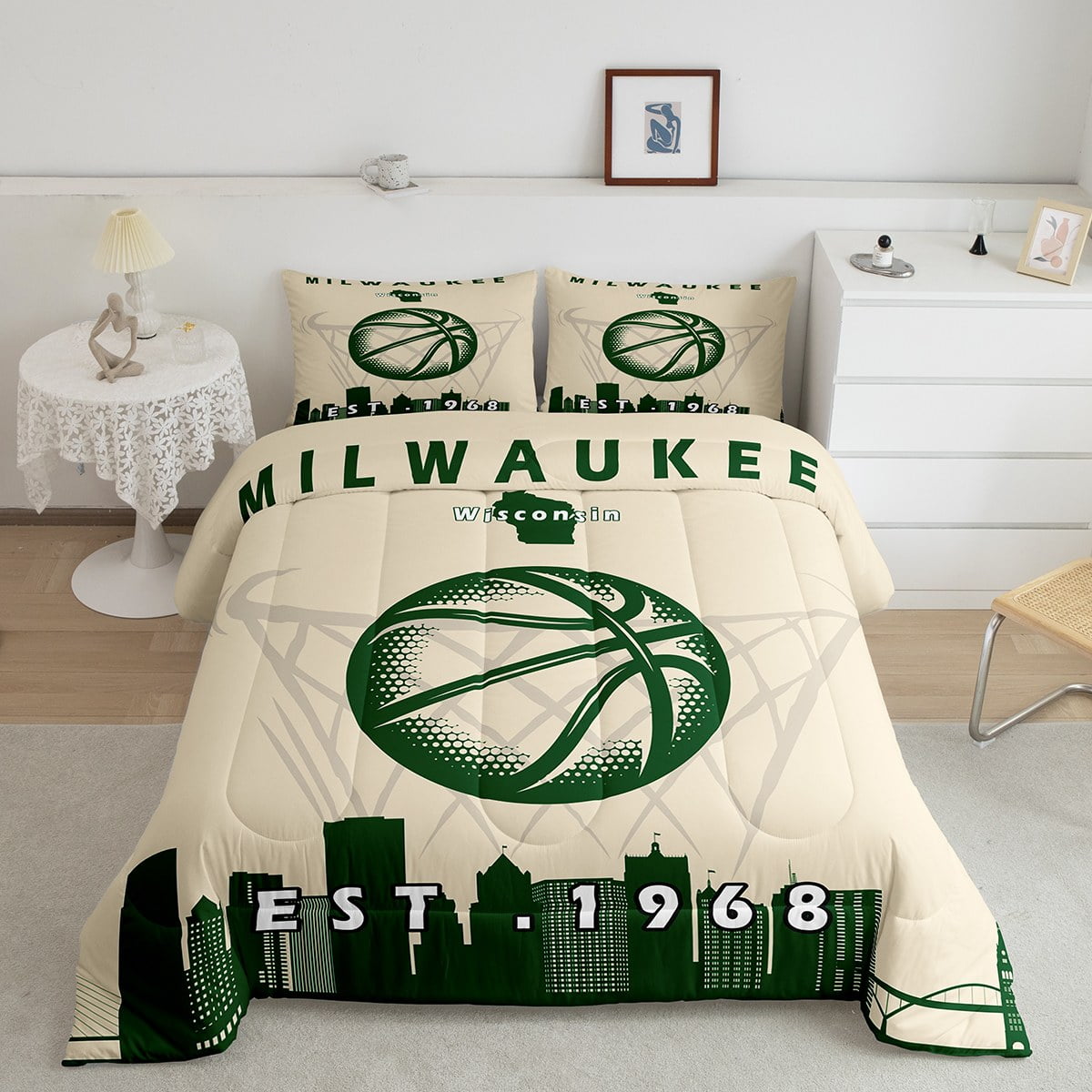 YST Basketball Comforter Queen,Basketball Bedding Set for Kids Boys Girls,Sports Quilt ...