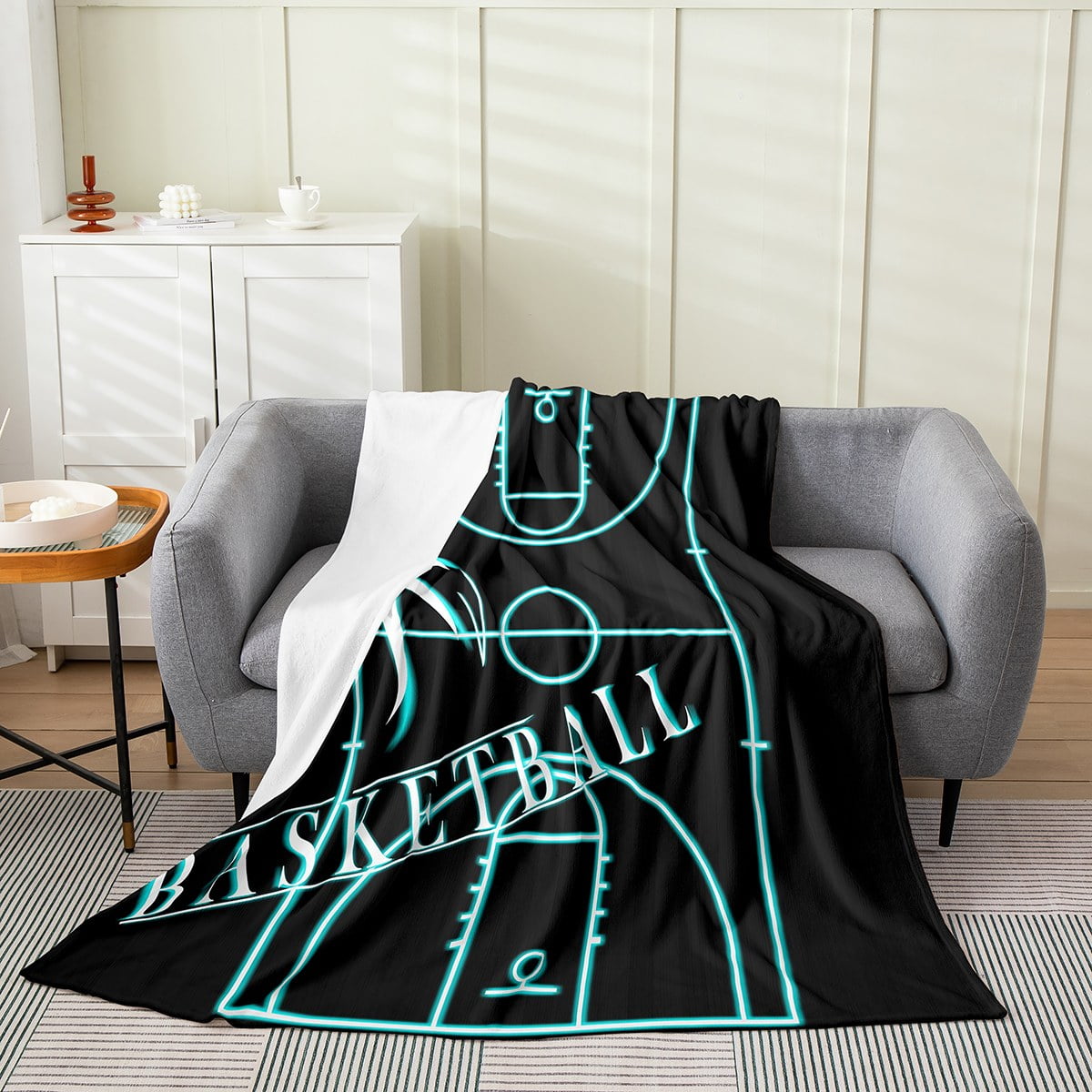 YST Basketball Fleece Blanket Baby 30x40 Kids Basketball Court Blanket ...
