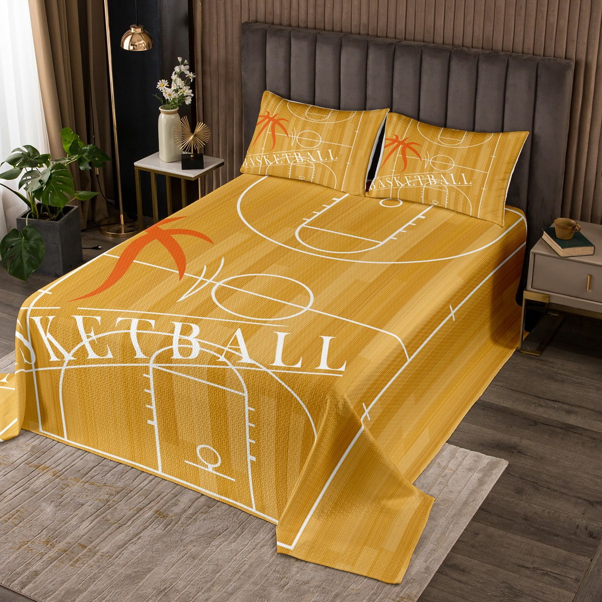 YST Basketball Queen Quilt Set for Boys Kids Sports Coverlet Set ...