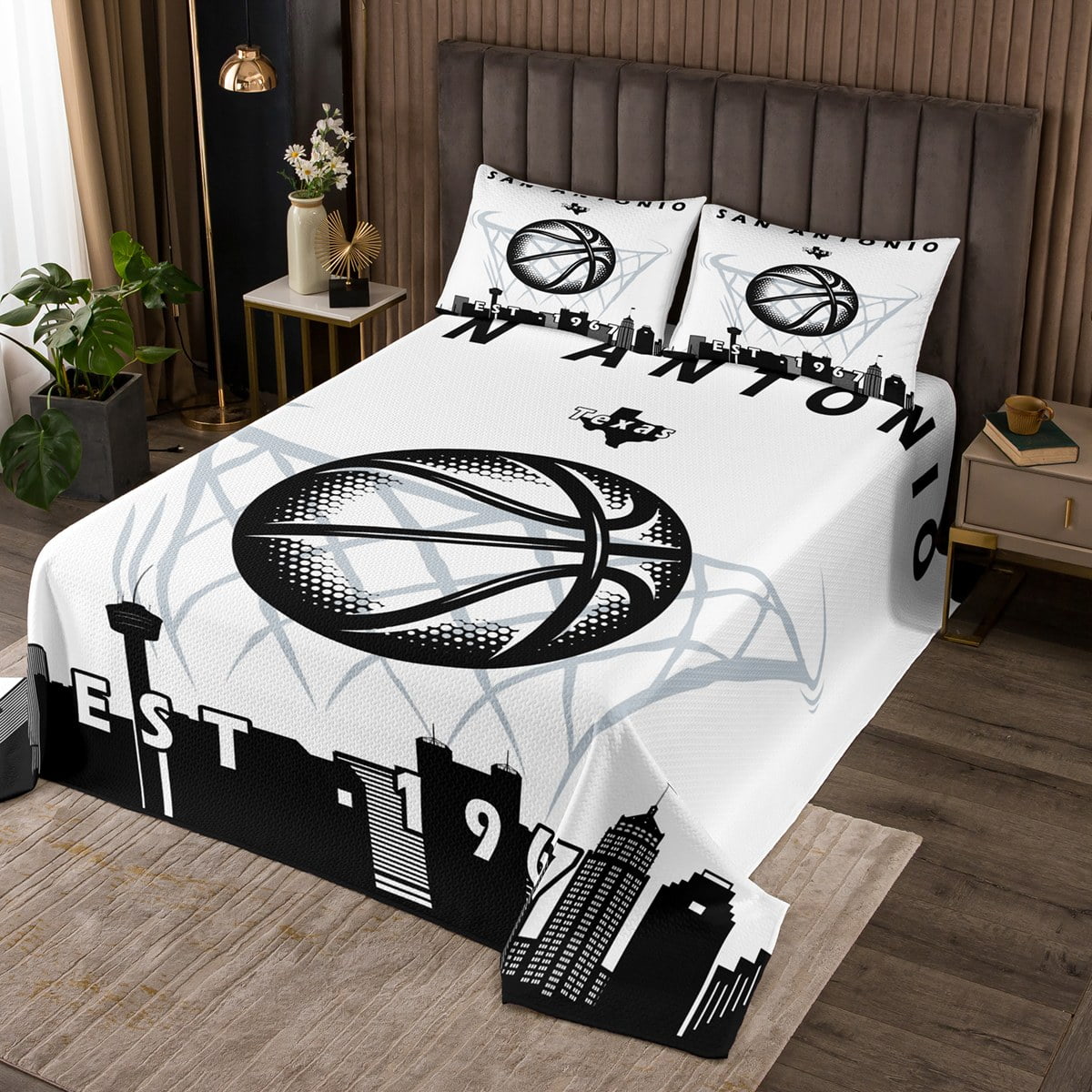 Basketball Quilt Set ,King Basketball Coverlet Set Set,Basketball City ...