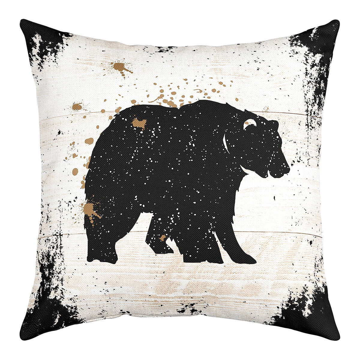 Bear Throw Pillow Cover 20x20 inch,Hunting Animal Cushion Cover,Vintage ...