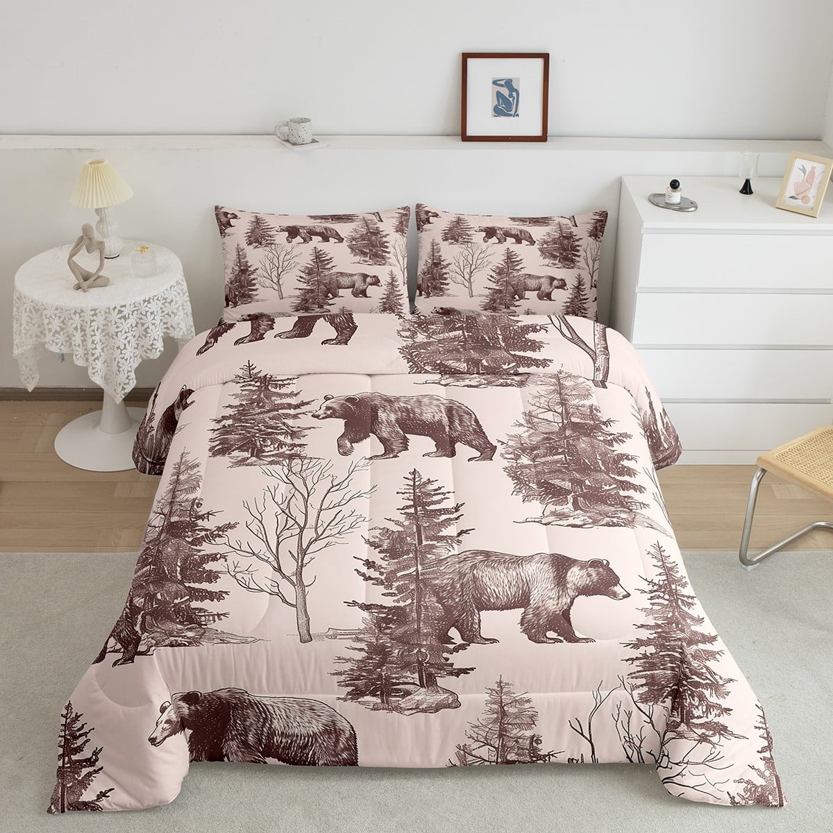 Bear Western Comforter Set Twin Wild Animal Rustic Bear Bedding ...