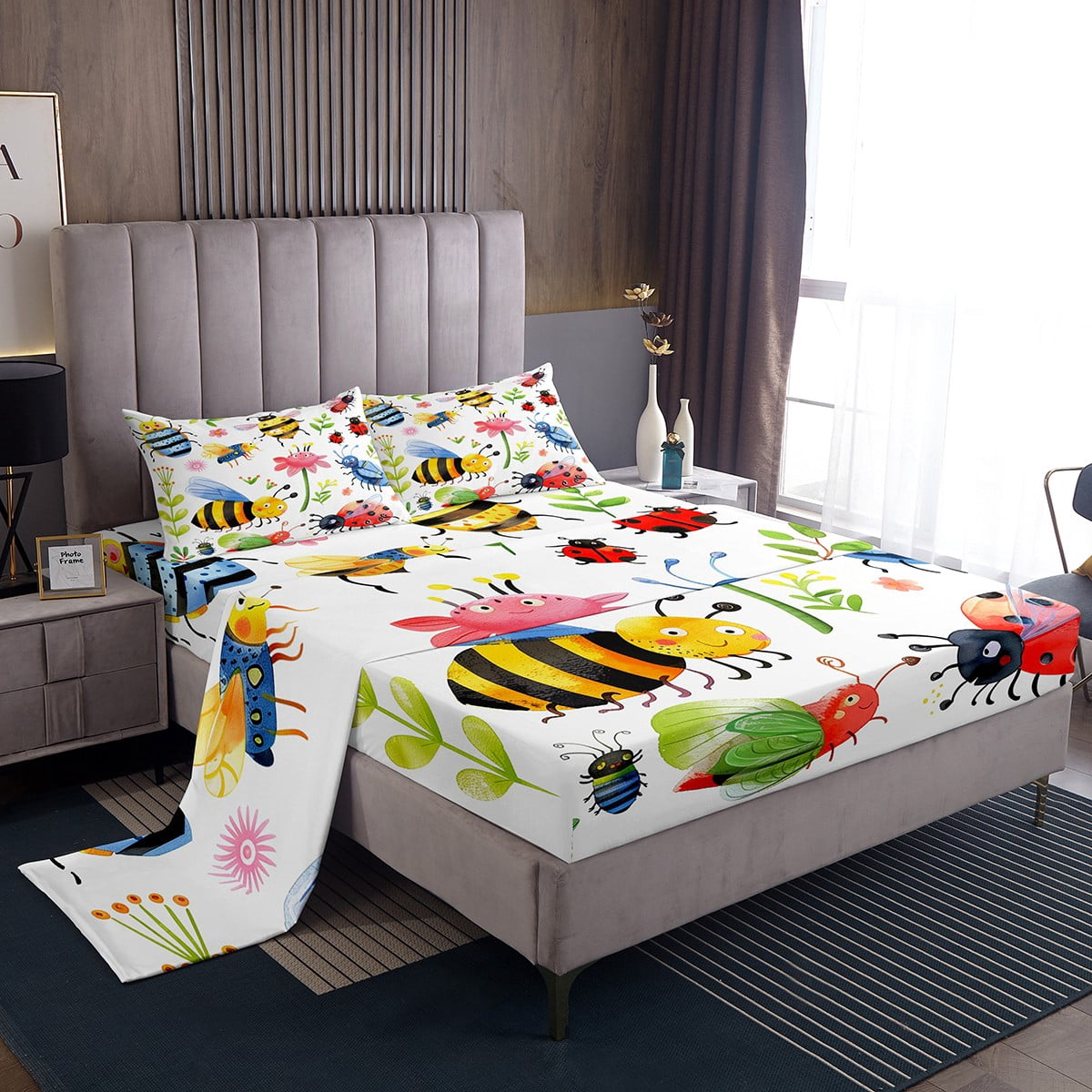 YST Bee Queen Sheets For Boys, Ladybird Bed Sheets For Teen Girls Adult ...