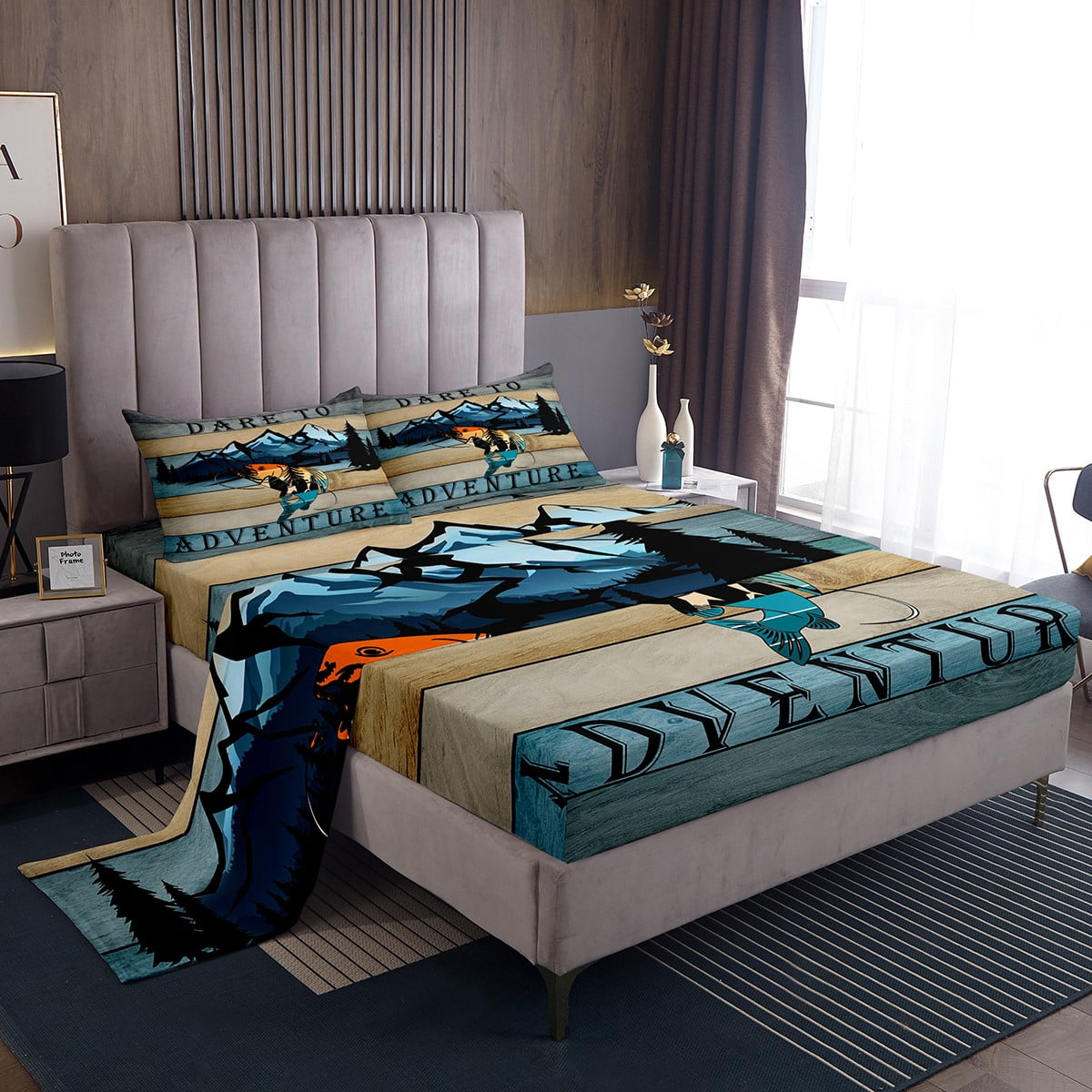 YST Big Pike Fish Bed Sheets Set Hunting and Fishing King Size Sheet ...