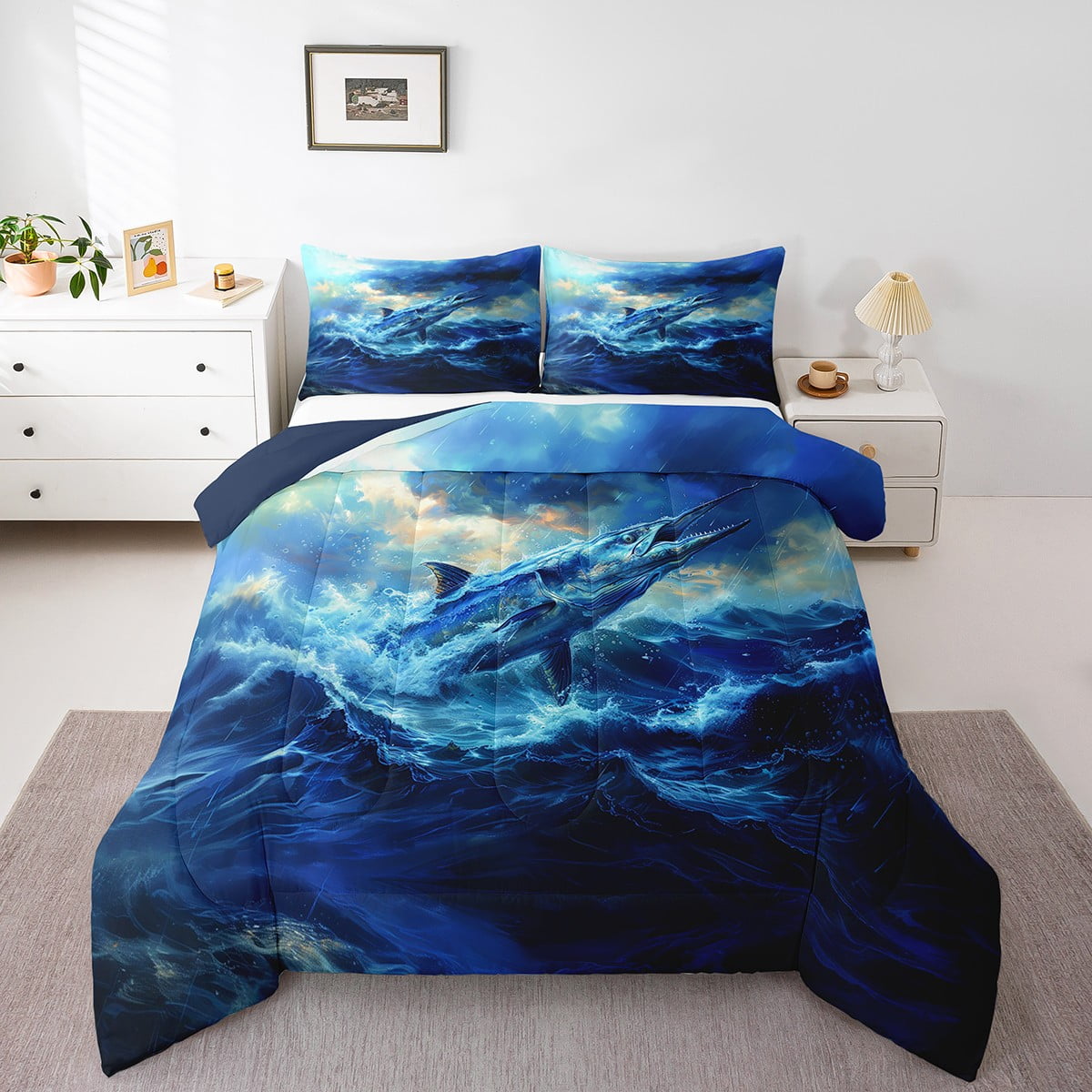 YST Big Pike Fish Comforter Set Hunting And Fishing Themed Bedding ...