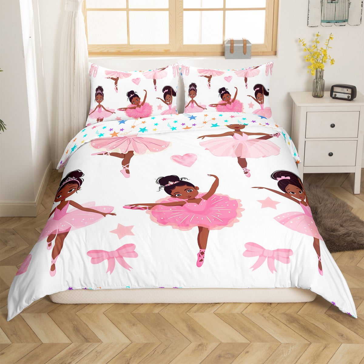 Erosebridal Black Ballet Comforter Cover Full Pink Princess Bedding Set ...