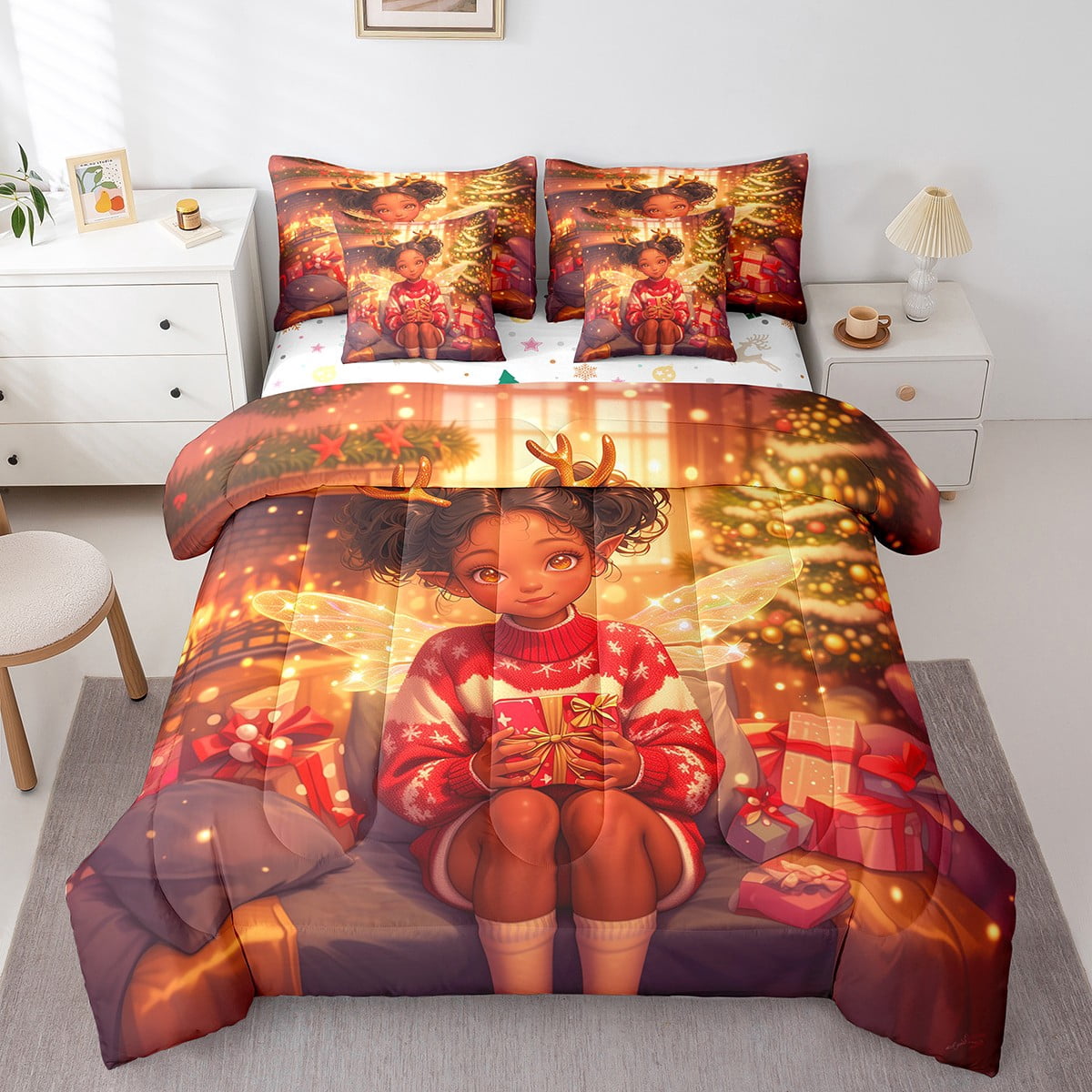 YST Black Girl Sheet Set Black Girl Magic Bedding Set African American ...