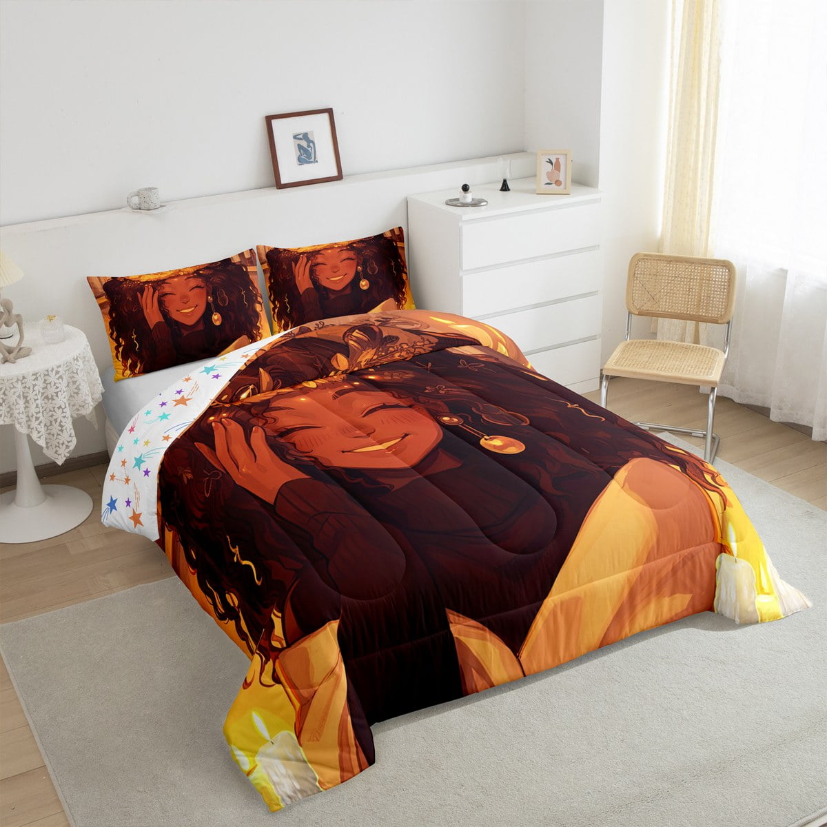 Erosebridal Black Magical Comforter Set, African Style American Bedding ...