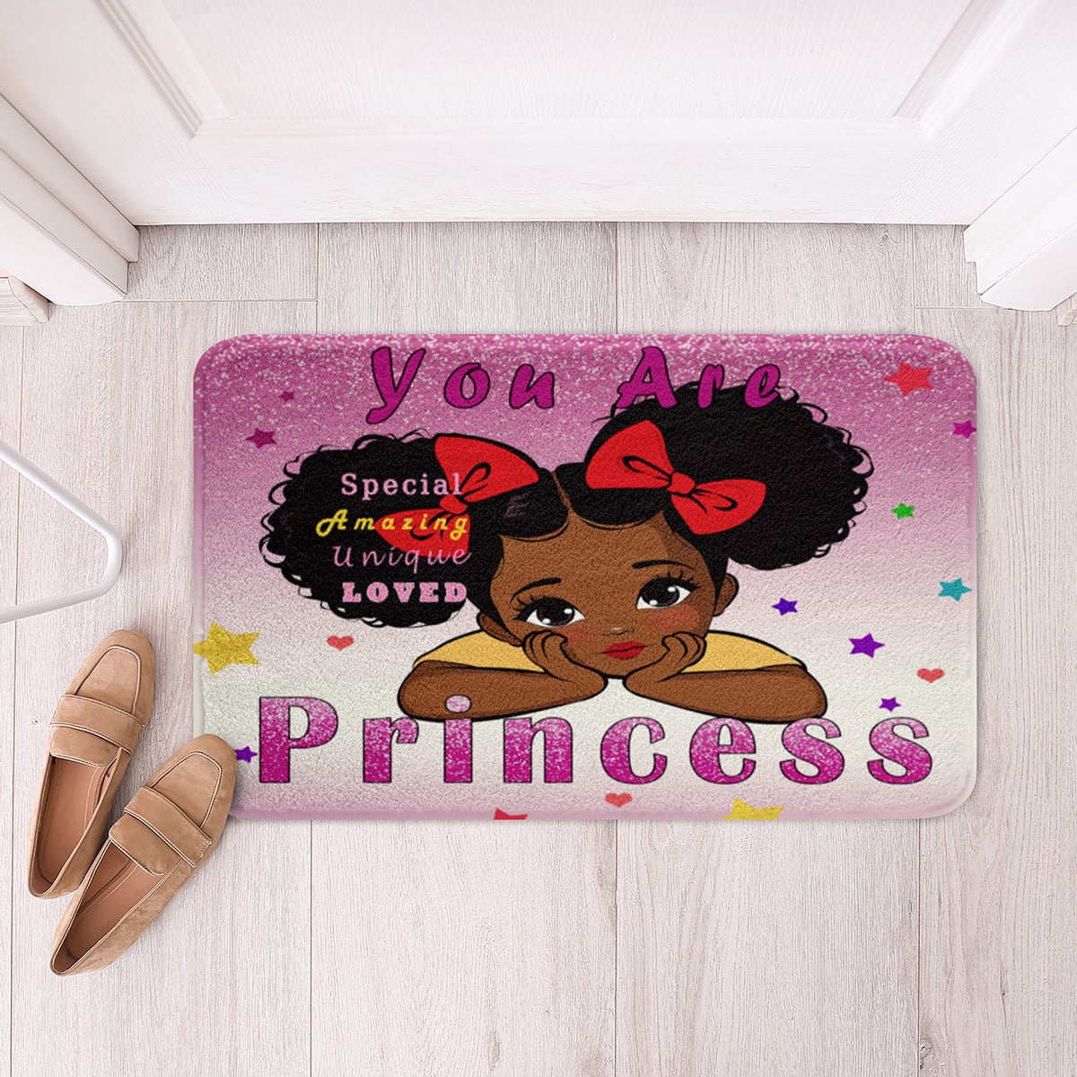 Erosebridal Black Bath Mat 16"X24" Bathroom American African Princess ...