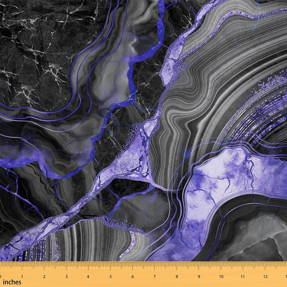 Erosebridal Black Marble Fabric By The Yard, Purple Upholstery Fabric ...