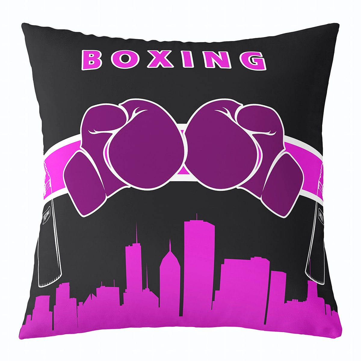 YST Black Pink Decorative Pillow Cover 16x16 Inch Girls Boxing Pillow ...